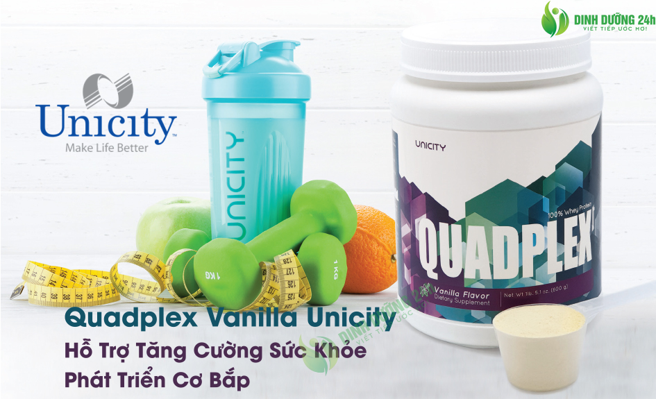 Sản phẩm tăng cơ Quadplex Vanilla Unicity |Giúp tăng cường cơ bắp, sức ...
